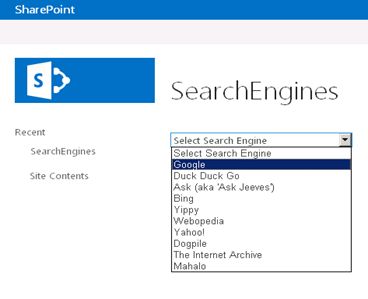 Page Navigation Using a DropDownList in SharePoint List Using jQuery
